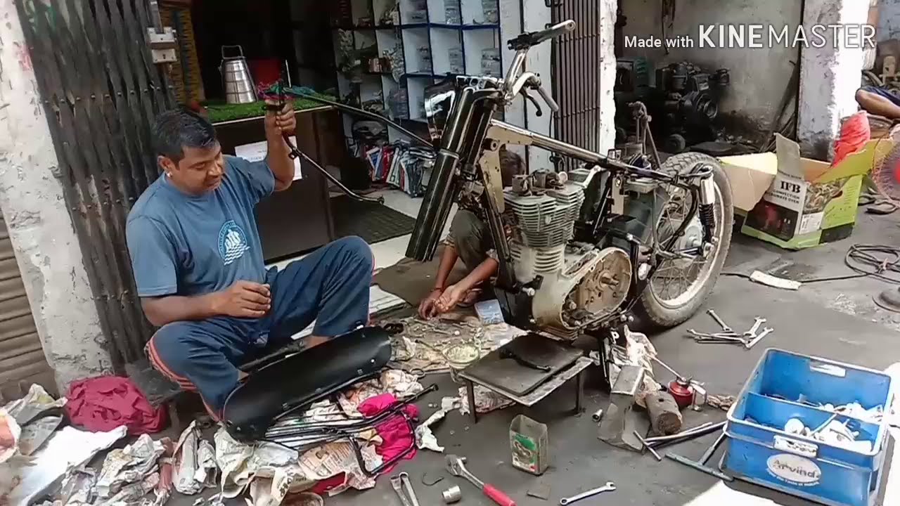 Bullet standard 500 modified Indian bullet kakku meerganj - YouTube