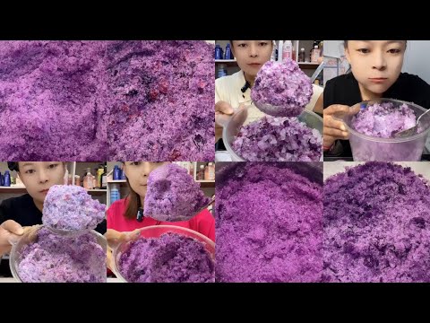 Y147 || CRUNCHY CRUSHED PURPLE BLENDED SHAVED ICE EATING ONLY BITES ...