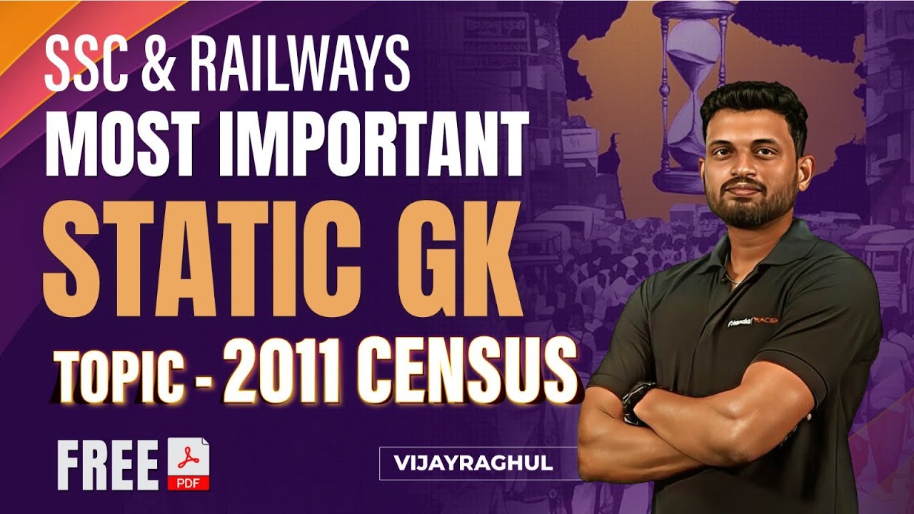 SSC & RAILWAYS | MOST IMPORTANT STATIC GK TOPIC- 2011 CENSUS with Free ...