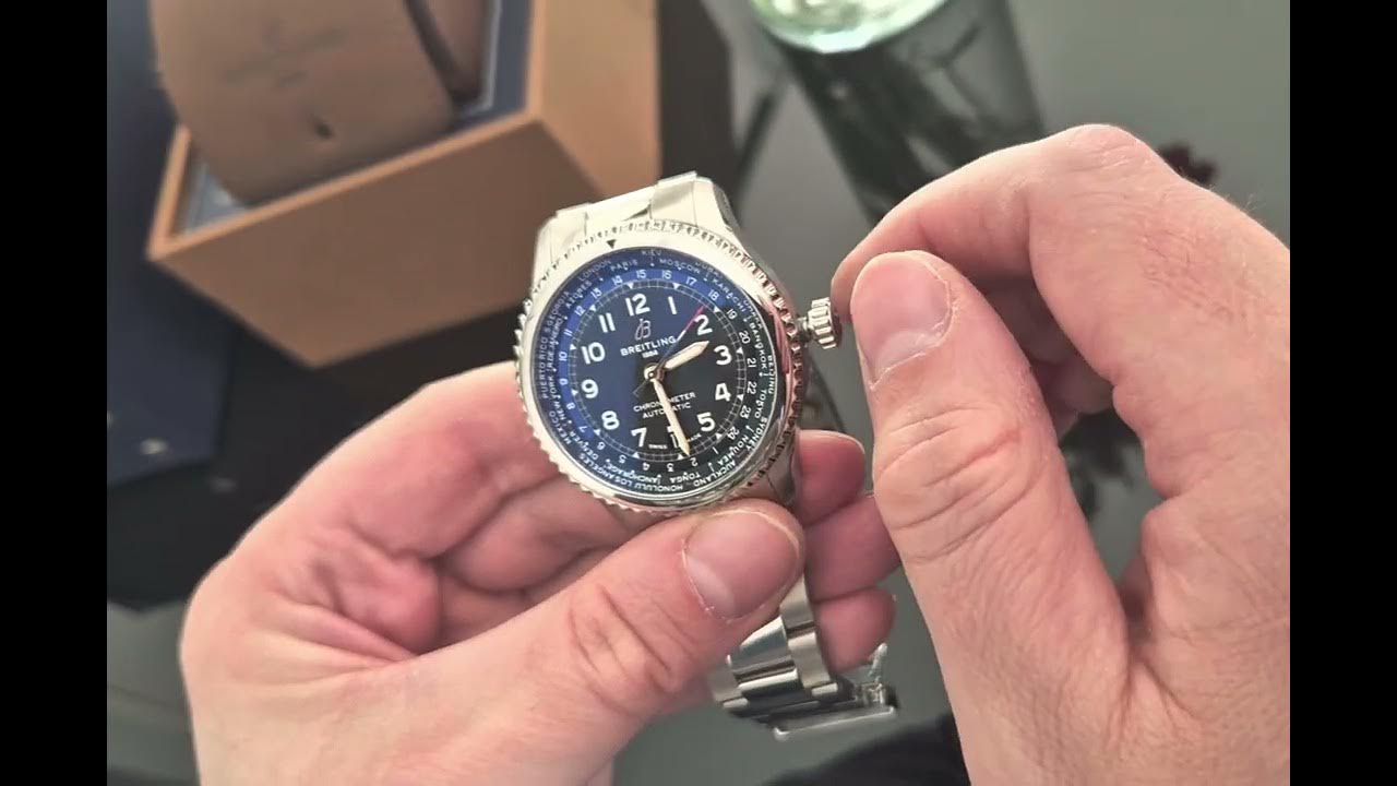 Breitling Navitimer 8 B35 Automatic Unitime - setting time - YouTube