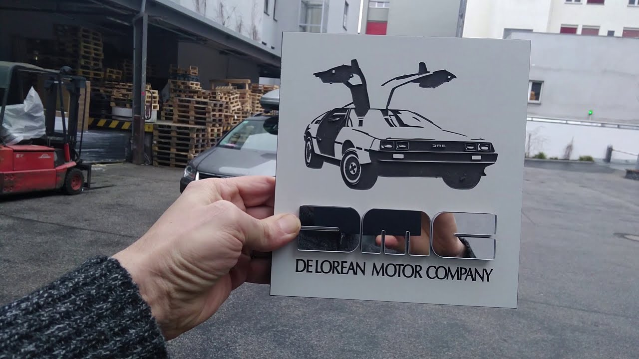making a DeLorean sign using CDF and mirrored acrylic - YouTube