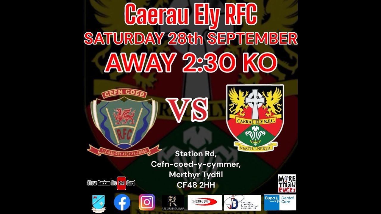 Cefn Coed RFC Vs Caerau Ely RFC - YouTube