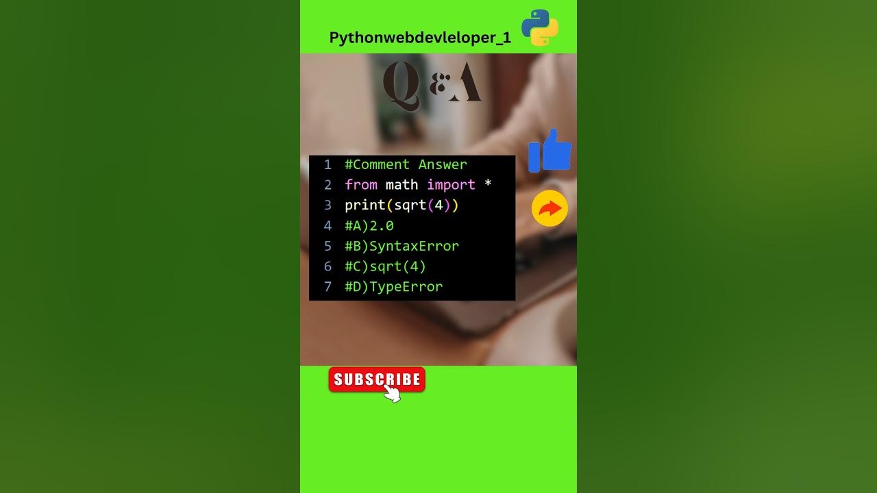 Python Mcq #shorts #short #trending #ytshorts #python #pythonprogramming #programming #coding # ...