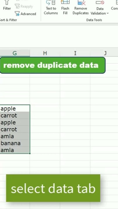 Remove duplicate data in excel - YouTube