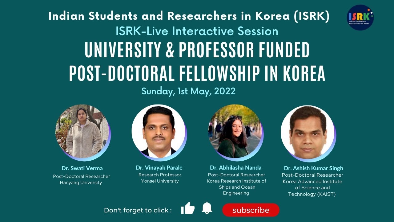 Post Doctorate Fellowship | University and Professor funded fellowship ...