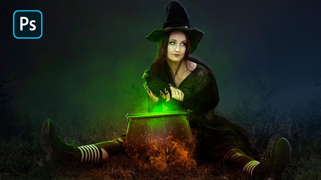 Halloween Witch - Photoshop Manipulation Tutorial - YouTube