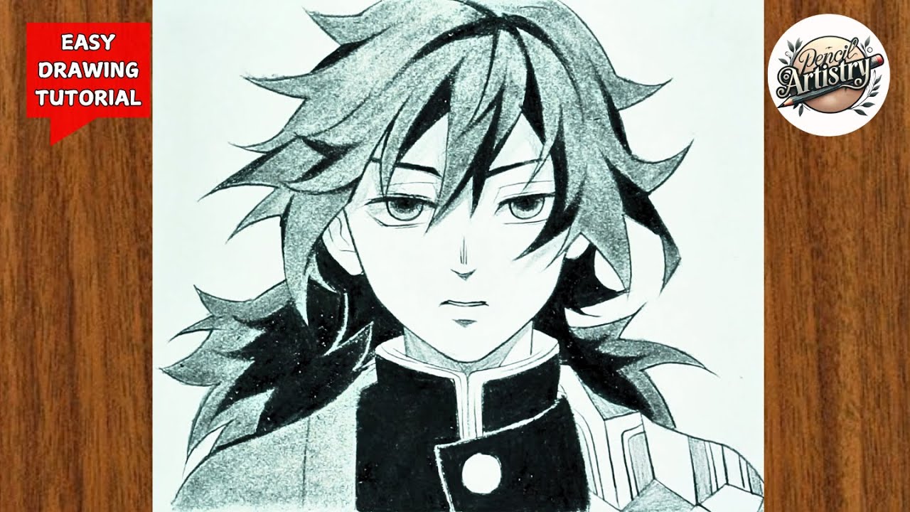 How to Draw Giyu Tomioka from Demon Slayer || How to draw anime boy ...