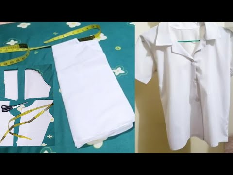How to make a school blouse/ measurements needed /cut sleeves + cut & make collar tutorial  Part#1