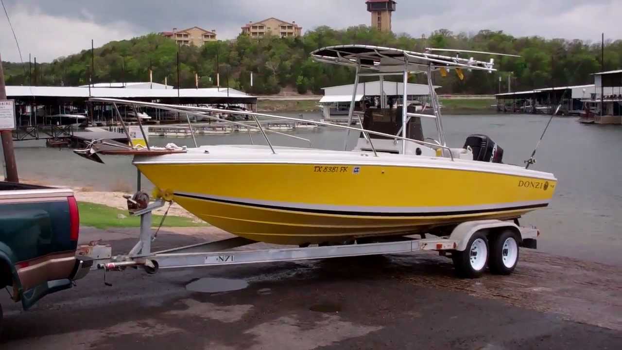1988 Donzi 23' fishing boat on first day out after restoration - YouTube