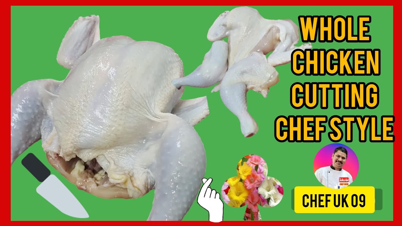 How to cut a chicken🐔//Whole chicken cutting chef style// @ChefUK09 ...