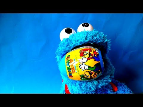 Cookie Monster with Super Mario Surprise Egg - YouTube