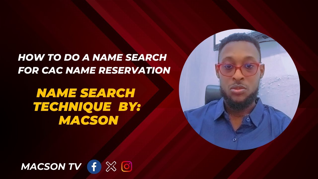 How to do a name search CAC name reservation - YouTube