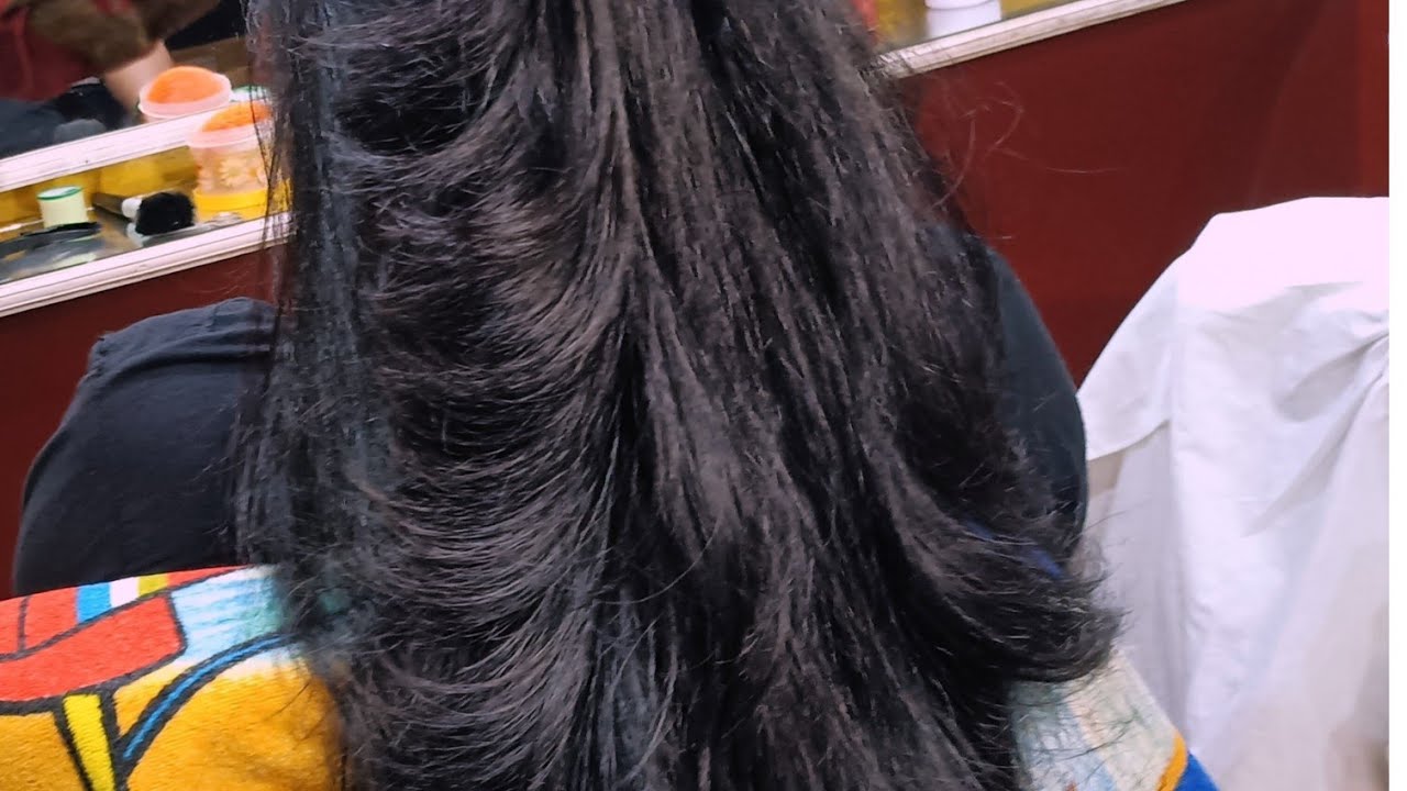 Long hair step cutting tutorial. - YouTube