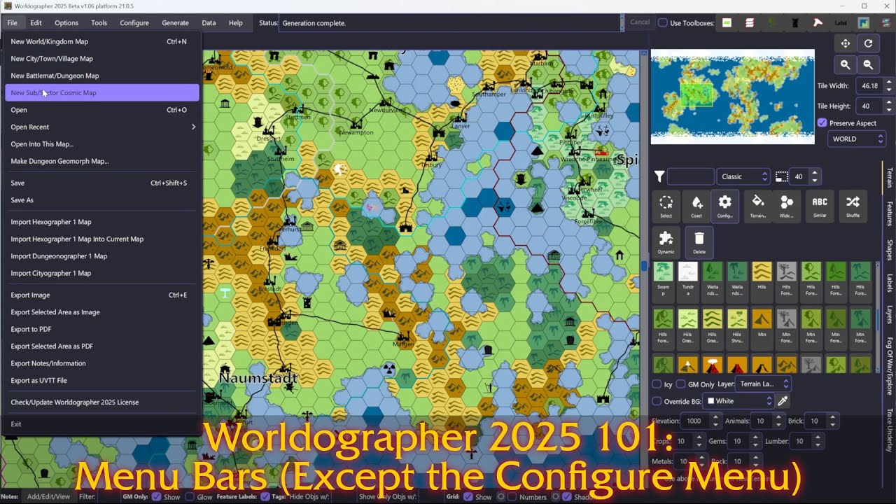 Worldographer 2025 101 Menu Bar - YouTube
