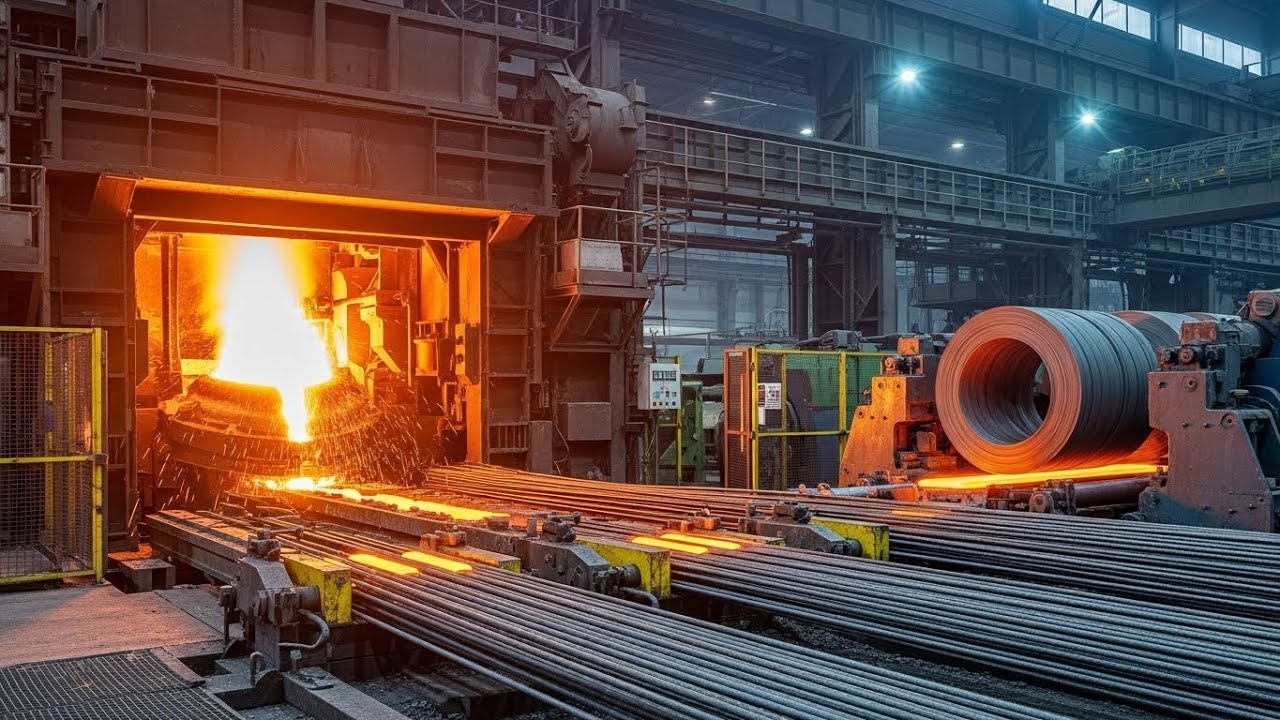 Inside a Fully Automated Construction Steel Plant: From Scrap Iron ...