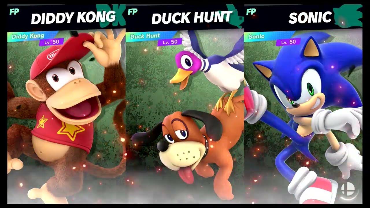 Super Smash Bros Ultimate Amiibo Fights – 11pm Finals Diddy Kong vs Duck hunt vs Sonic - YouTube