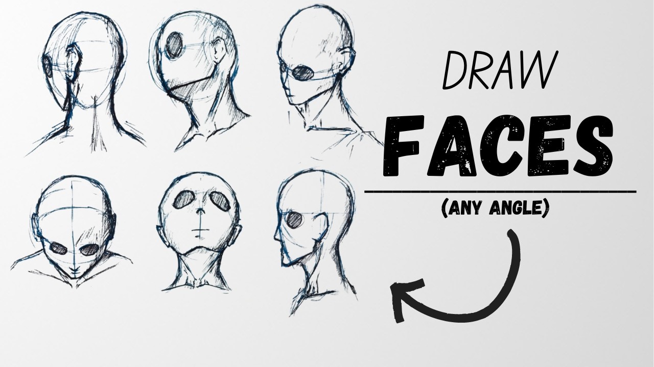 How to Draw Faces (any angle) easily👀. #art #drawing - YouTube