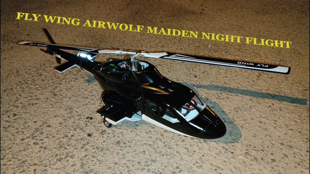 Fly Wing Airwolf Maiden flight in Windy night. - YouTube
