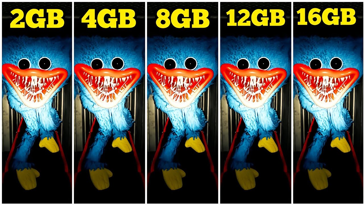 POPPY PLAYTIME RAM COMPARISON 2GB VS 4GB VS 8GB VS 12GB VS 16GB - YouTube