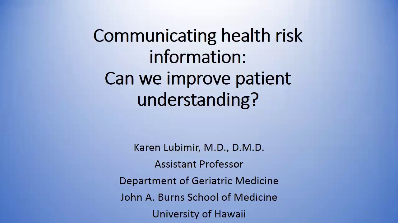 Grand Rounds 2 10 20: Communicating Health Risk Information: Can We ...