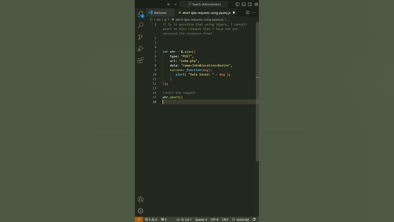 Javascript Abort Ajax Requests Using Jquery Youtube
