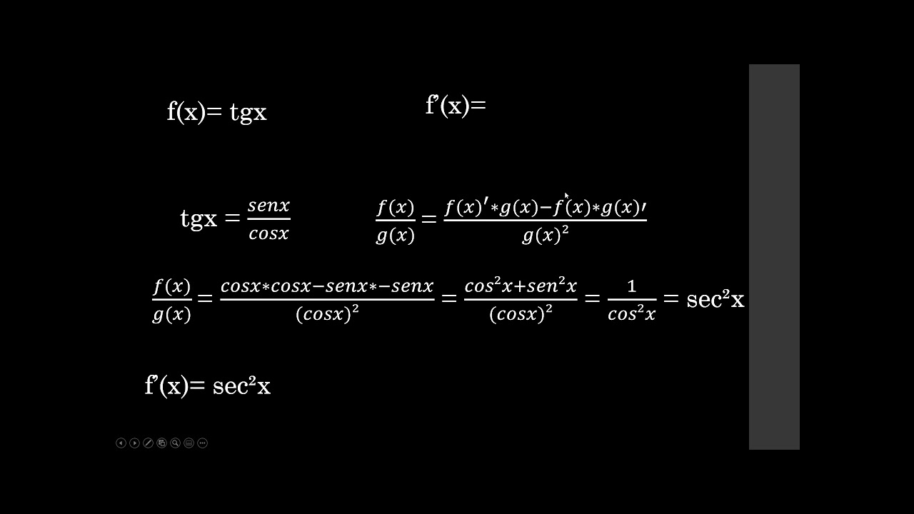 Derivada tgx - YouTube