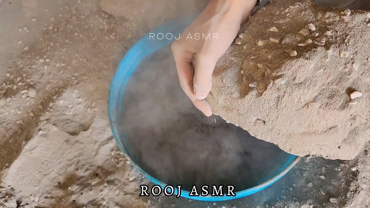 Stoney White Sand Cement Huge Chunks🤍Water Crumbles💦 Satisfying Mixing ...