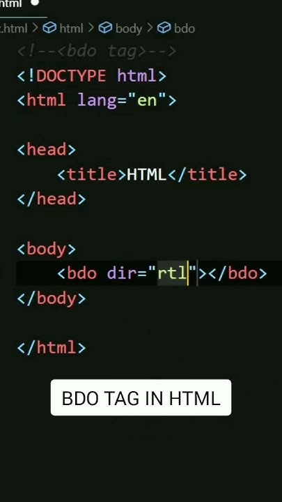 Html Bdo Tag Html Programming Html Youtube