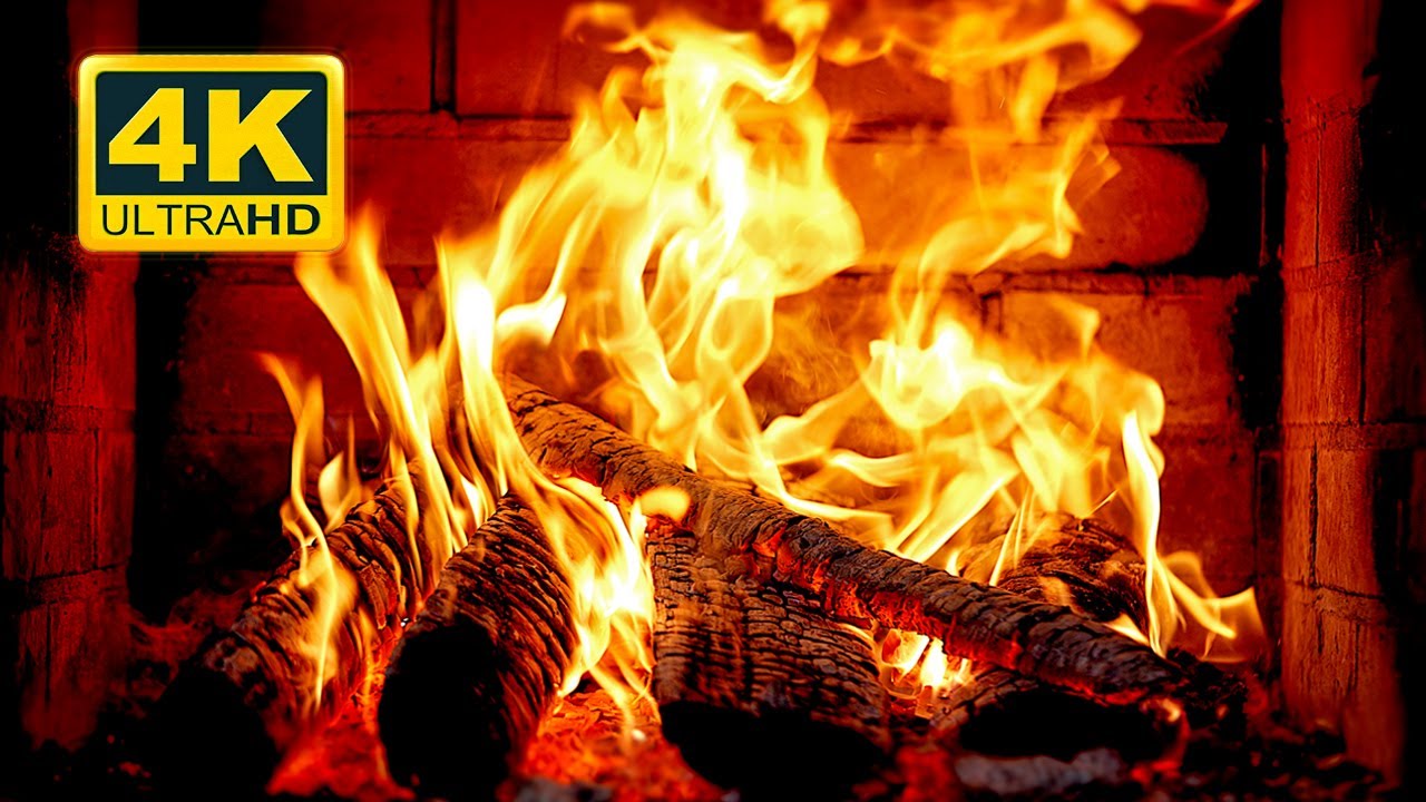 🔥 Fireplace 4K UHD! Fireplace with Crackling Fire Sounds. Fireplace ...