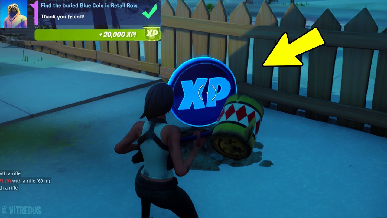 Find the buried Blue Coin in Retail Row LOCATION - Fortnite Chapter 2 ...