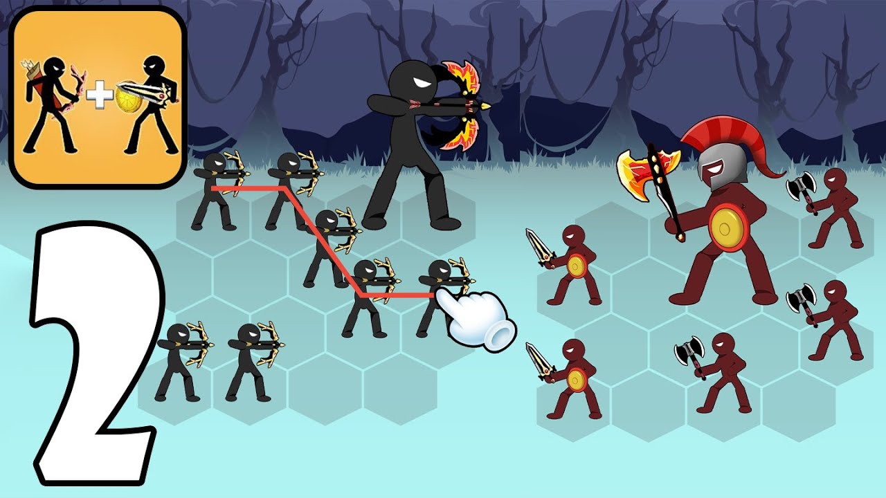 STICKMAN WAR MERGE MASTER - Gameplay Part 2 Tutorial Grow warriors (iOS ...