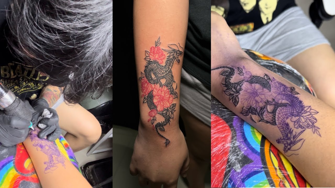 tattoo session with my boyfriend | Dey Villafuerte - YouTube