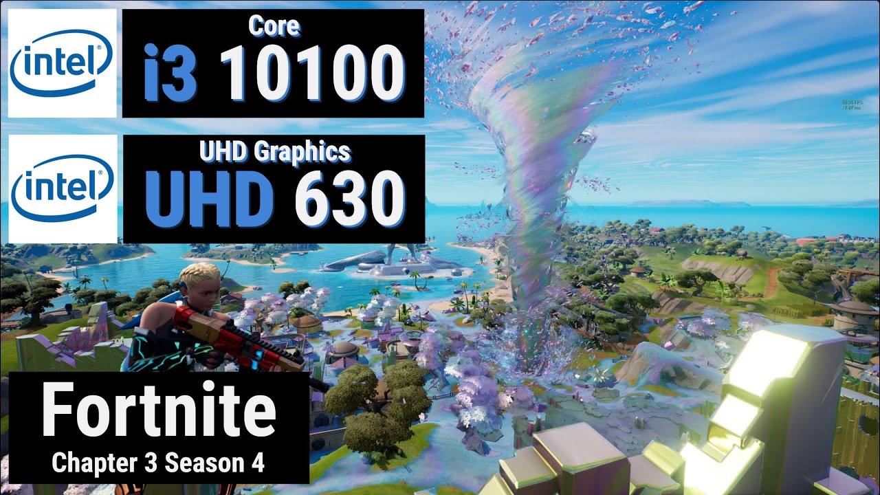 Core i3 10100 + UHD Graphics 630 = FORTNITE - YouTube