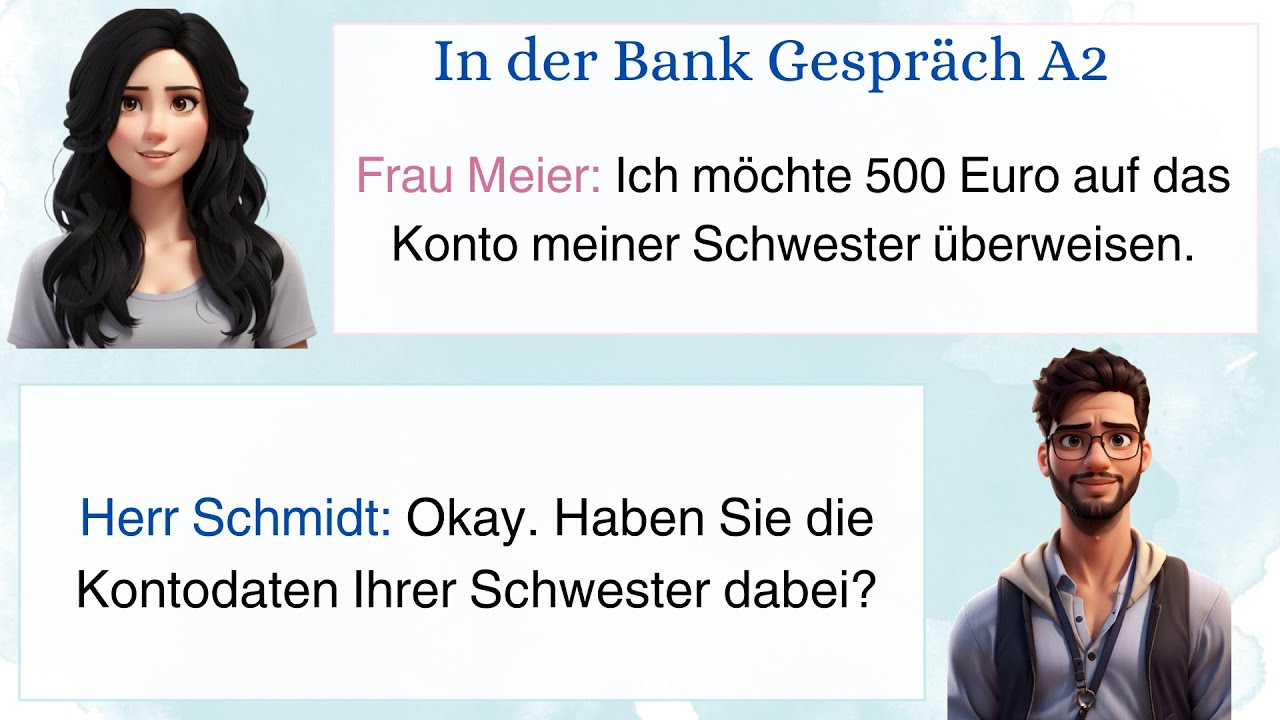 In der Bank Gespräch A2 | Deutsch Lernen - YouTube