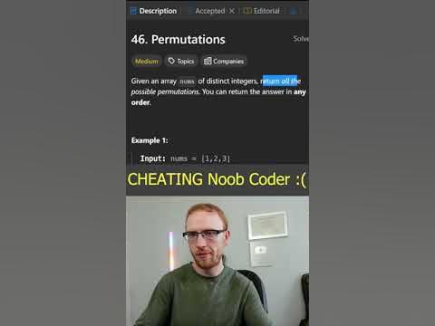 CHEATING Noob Coder vs Classy Senior Engineer on Permutations, Leetcode 46 - YouTube