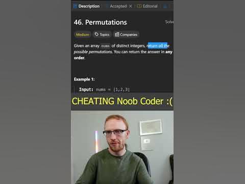 CHEATING Noob Coder vs Classy Senior Engineer on Permutations, Leetcode 46 - YouTube