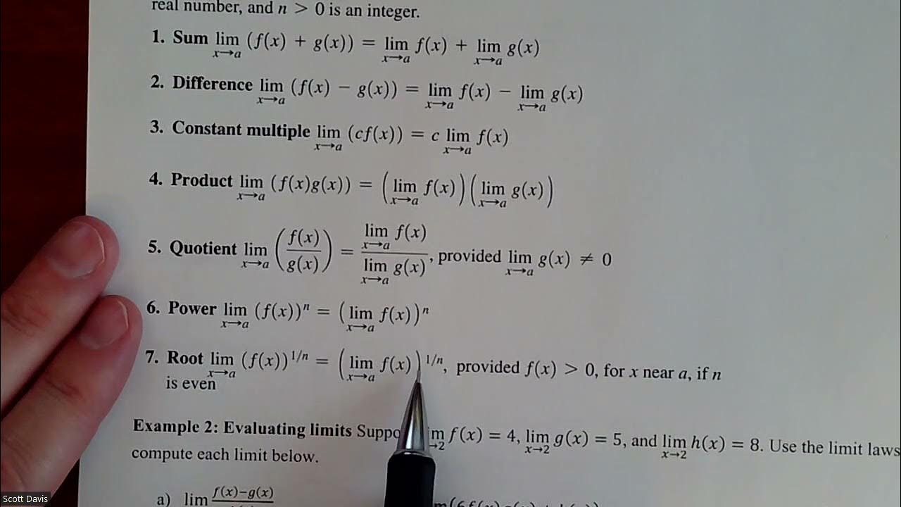 Calc 1 - Techniques for Computing Limits with No Domain Issues – Part 1 - YouTube