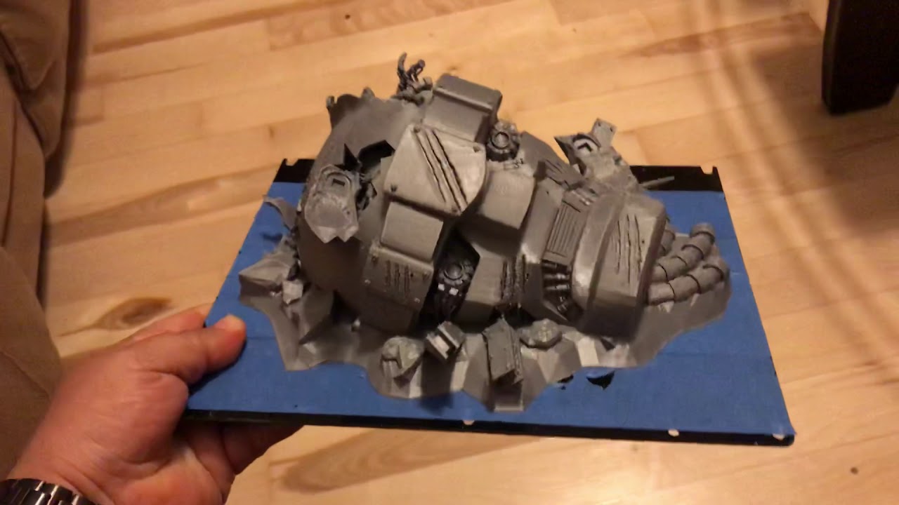 3D printed sentinel head base for wolverine model - YouTube