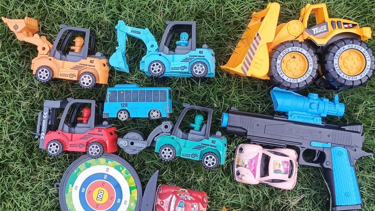 Mencari Mainan Mobil Baru Bus Tayo, Mobil Polisi, Buldozer, Forklift ...