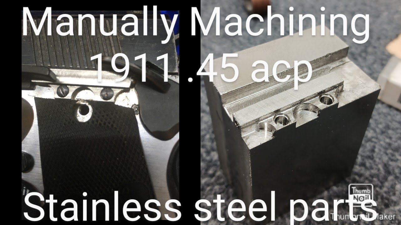 Manually machining on a PM-30 1911 45 acp plunger tube @Toolmaker001 ...