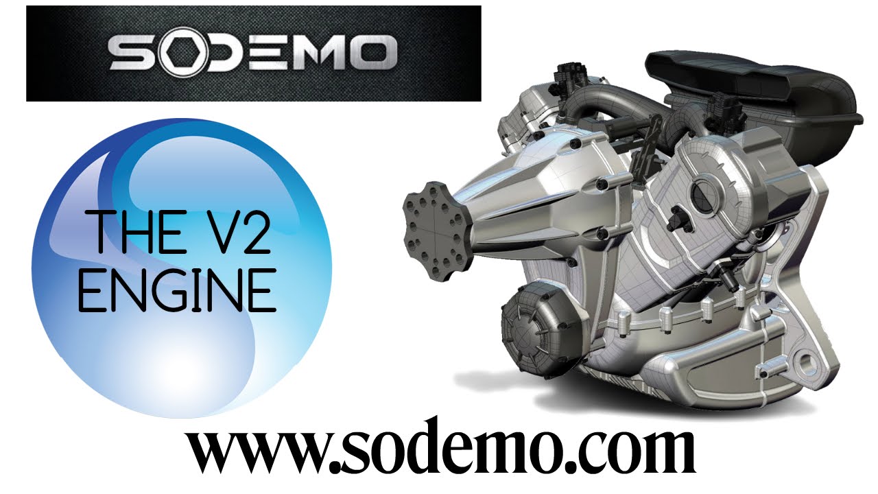 Sodemo V Twin Aero engine from Sodemo.com - YouTube