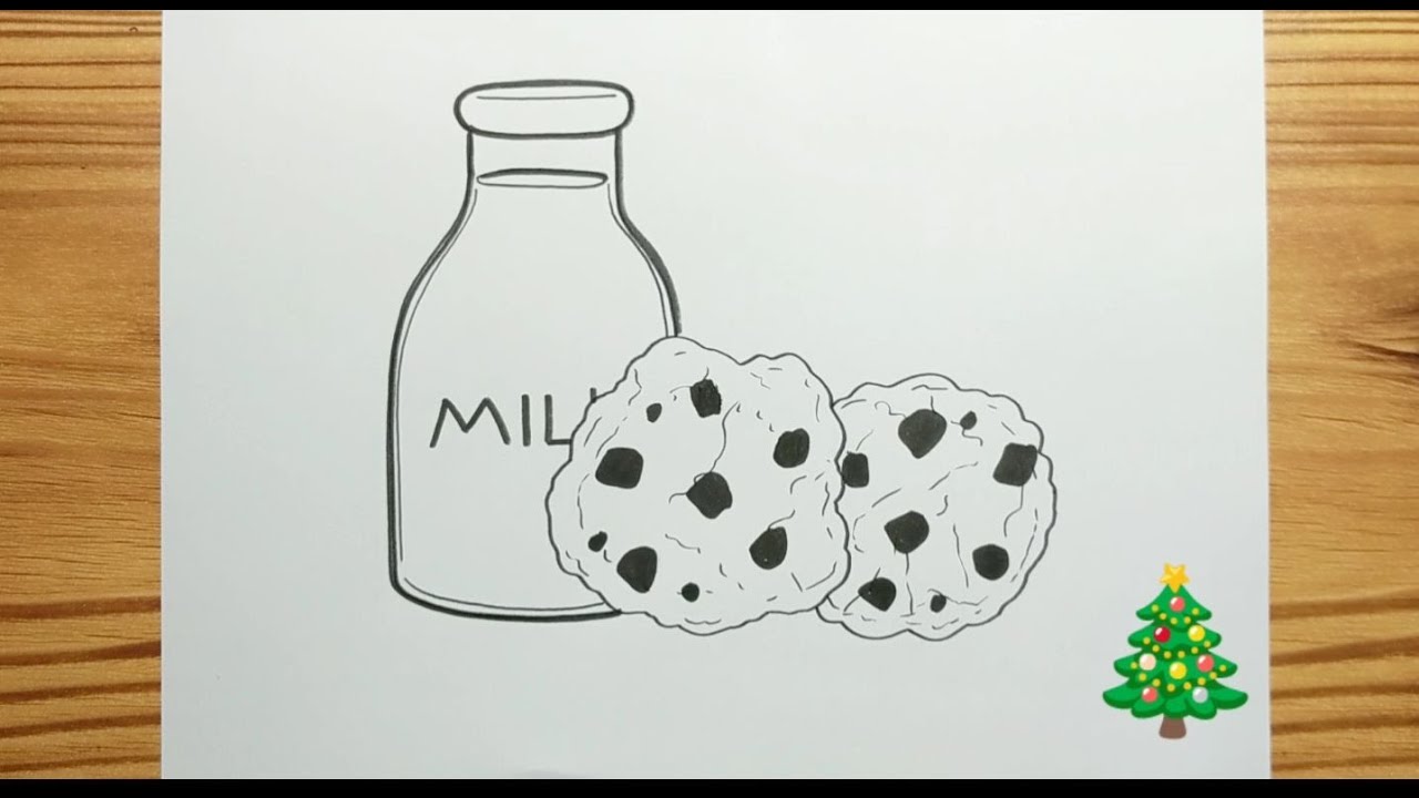 HOW TO DRAW CHRISTMAS MILK AND COOKIES - YouTube