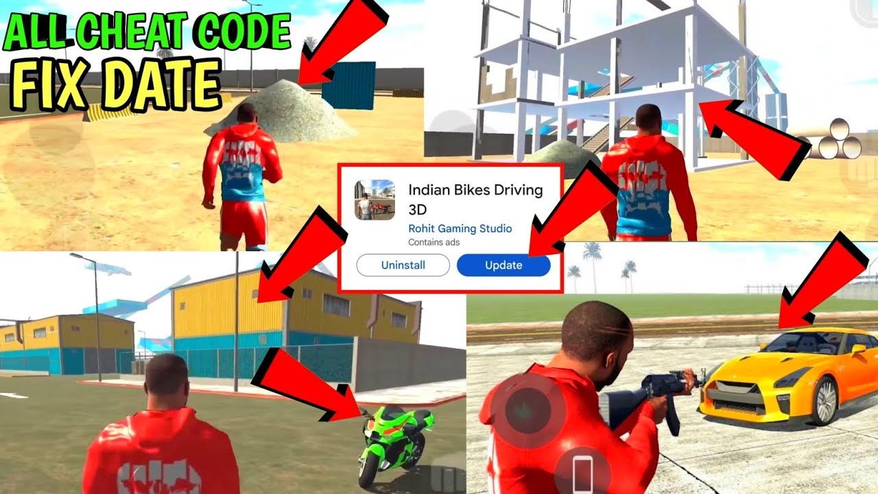 Indian bikes driving 3d new update | construction area, Nissan GTR code | Indian bike game all ...