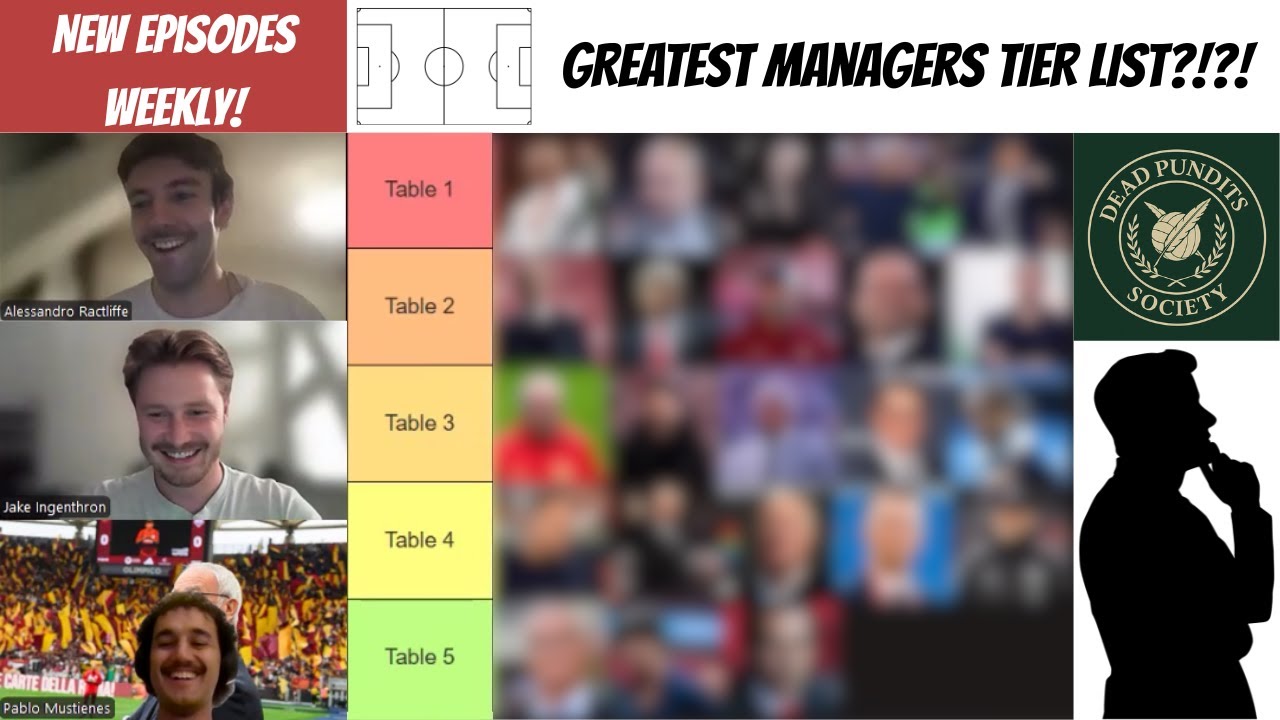 Ranking The GREATEST MANAGERS (Tier List) | Dead Pundits Society #9 ...