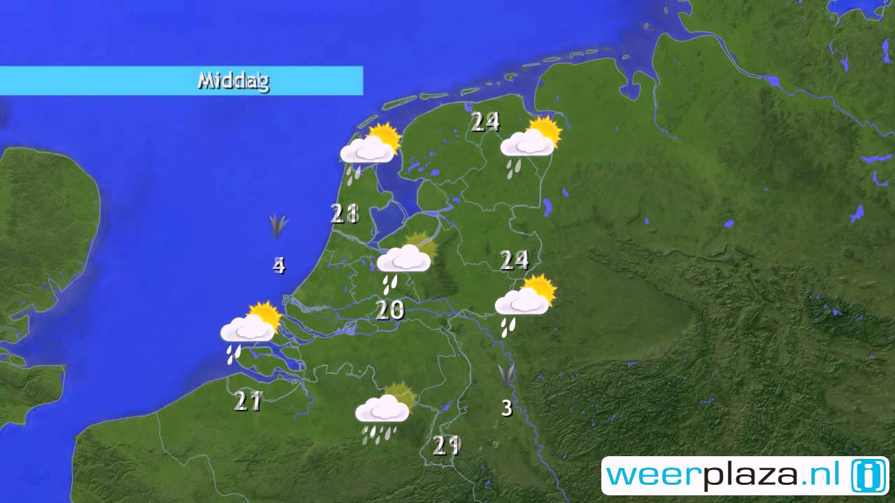 Weerbericht maandagochtend: Zware (onweers)buien - YouTube