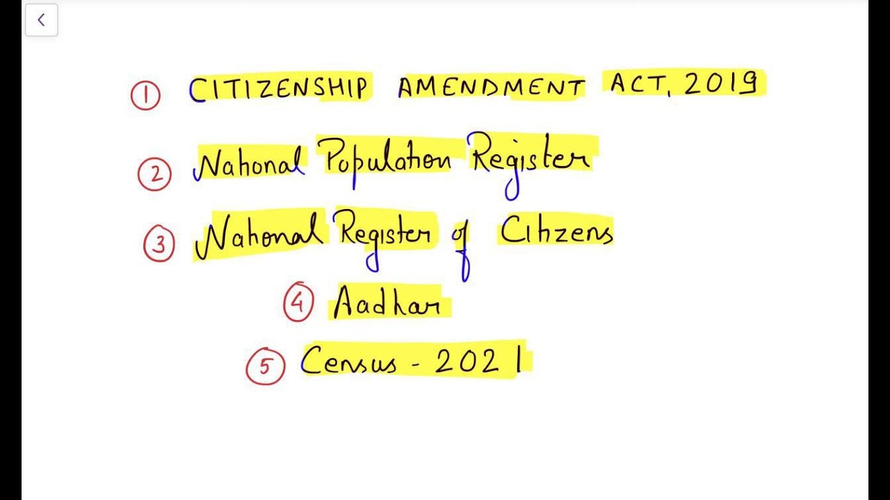 Citizenship Amendment Act, 2019 | NPR | NRC | Aadhar and Census - YouTube