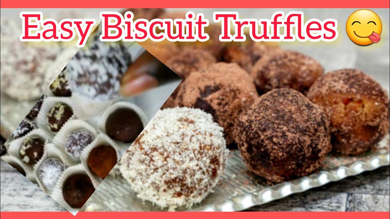 Easy Chocolate Truffles Recipe//Biscuit Truffles//Coconut Chocolate ...