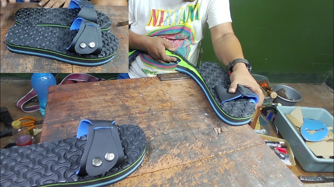 Membuat tapak sandal dengan spon eva emboss - YouTube
