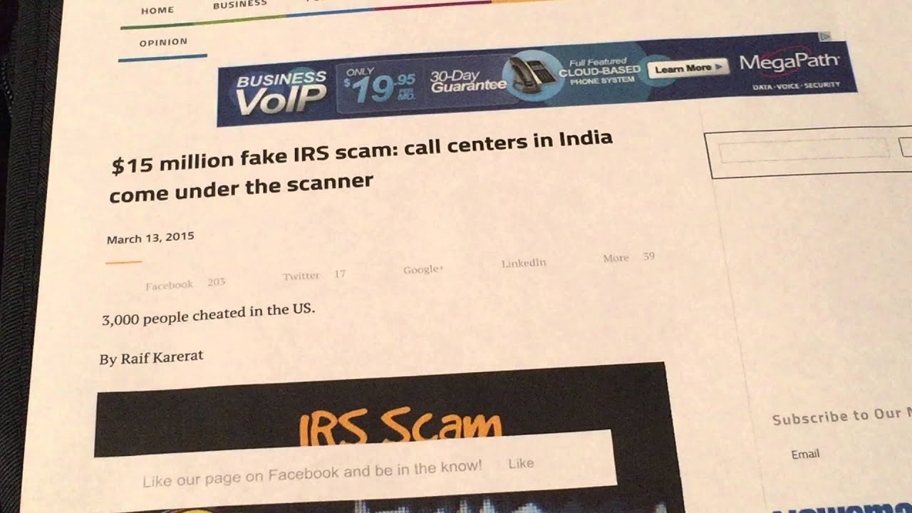 IRS Fraud Call 9 4 15 - YouTube