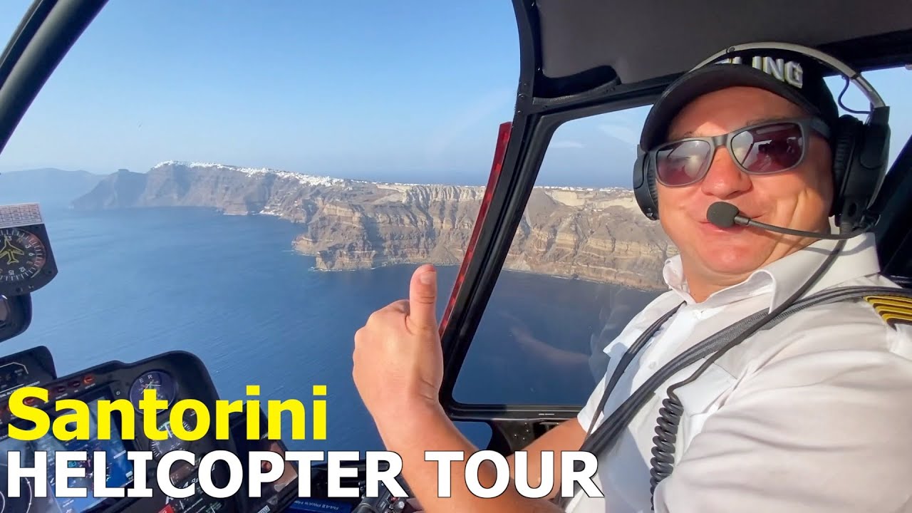 Santorini Helicopter Tour - Caldera, Volcano, Fira & Oia Views - YouTube